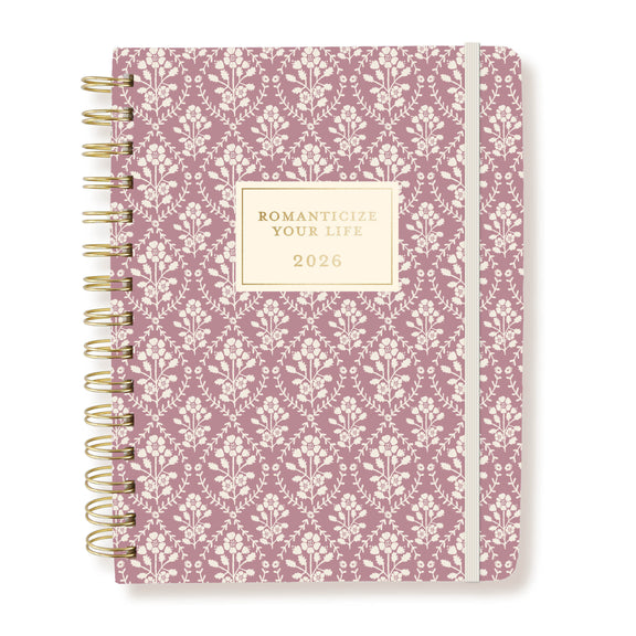 Block Print Floral 6 x 8 18-Month Hardbound Spiral Planner – Graphique ...