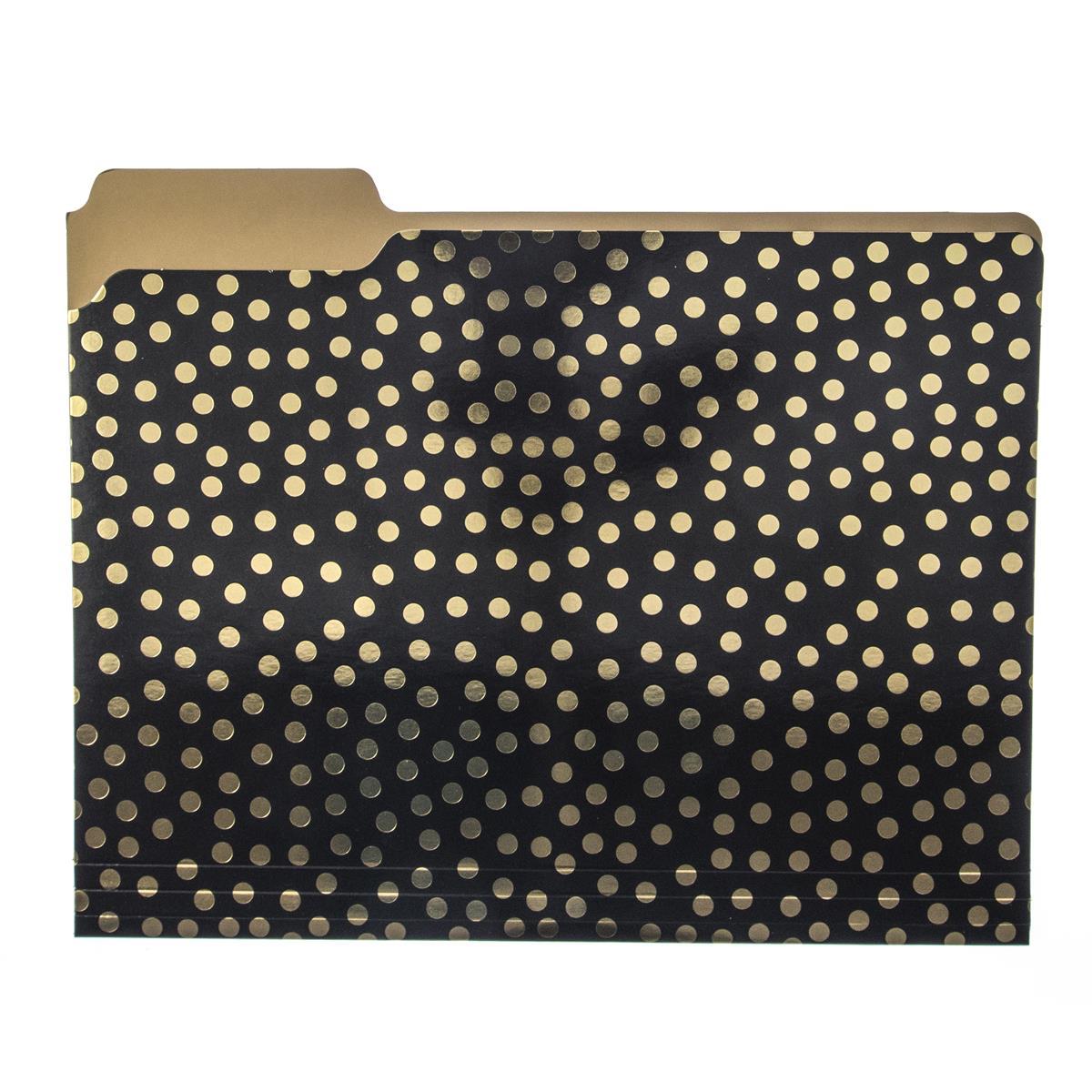 Gold Dots File Folder Set | 9 ct | Black & White – Graphique de France