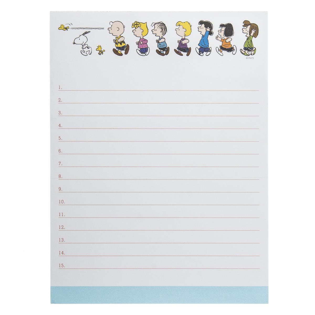 Peanuts Run Large Notepad | White | 150 Sheets | Numbered – Graphique ...
