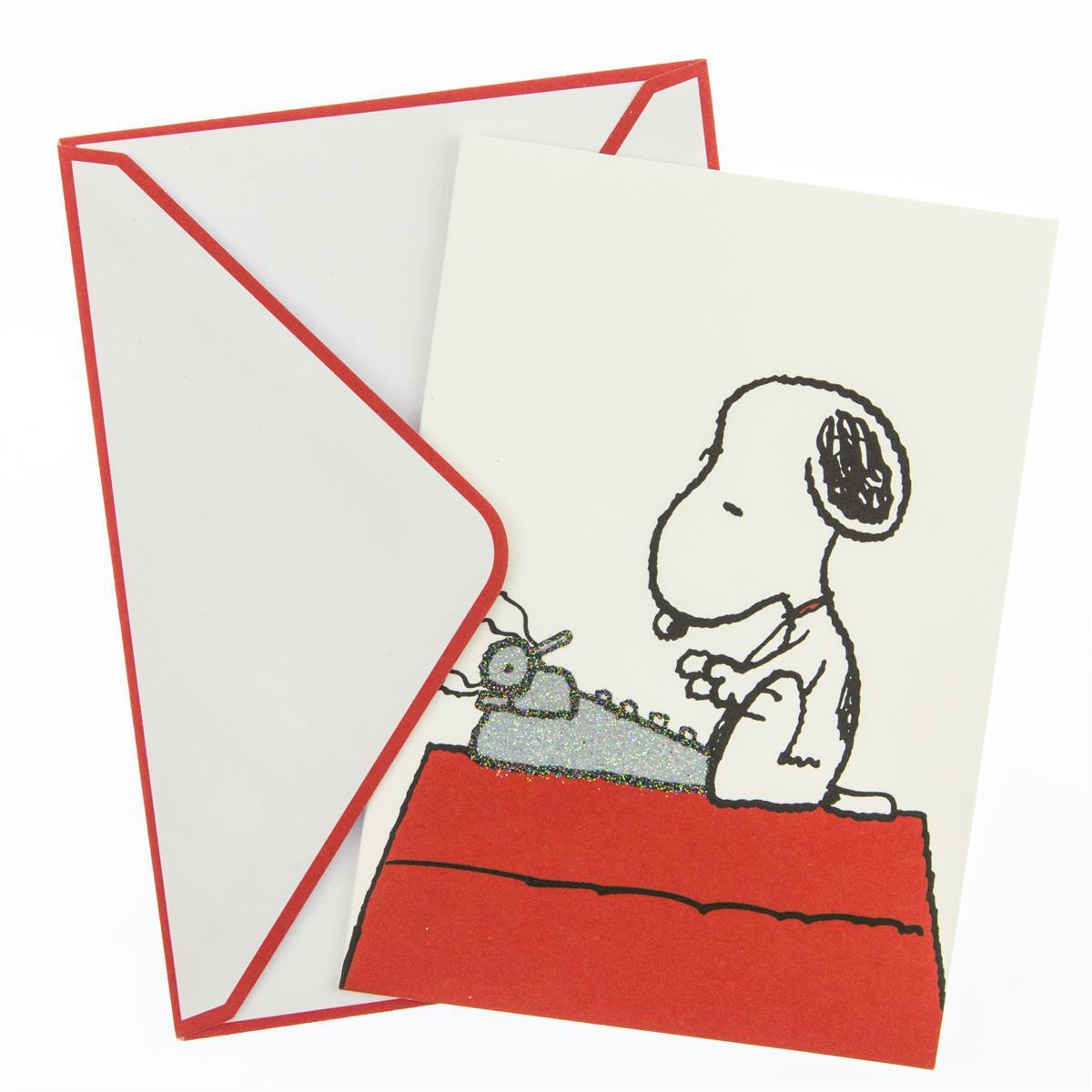 Snoopy Typewriter Boxed Cards | 16 ct | White & Red | Includes ...