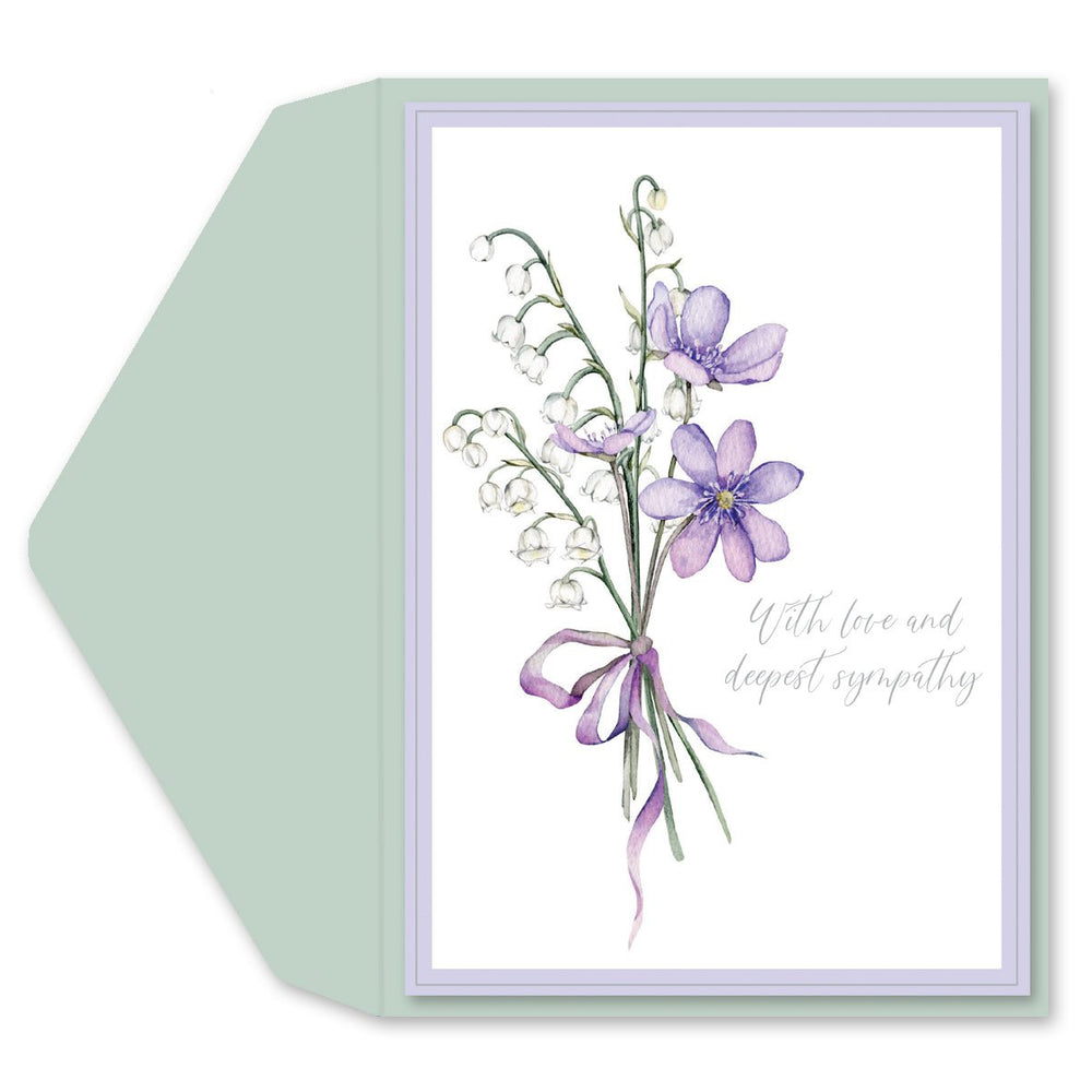 With Love Sympathy Card | 1 ct | Purple & White | Includes Envelope ...