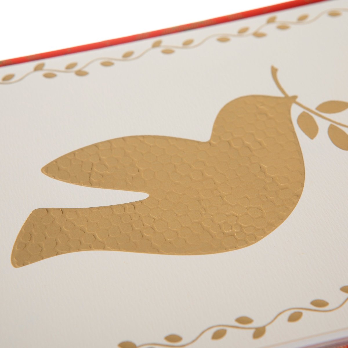 Hammered Dove Boxed Holiday Cards | 15 ct | Cream & Gold | Includes ...