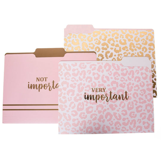 Leopard Print File Folder Set | 9 ct | Pink, White, & Gold – Graphique ...