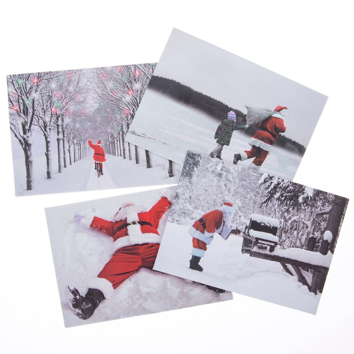 Santa Christmas Assorted Boxed Holiday Cards | 20 ct | White & Red ...